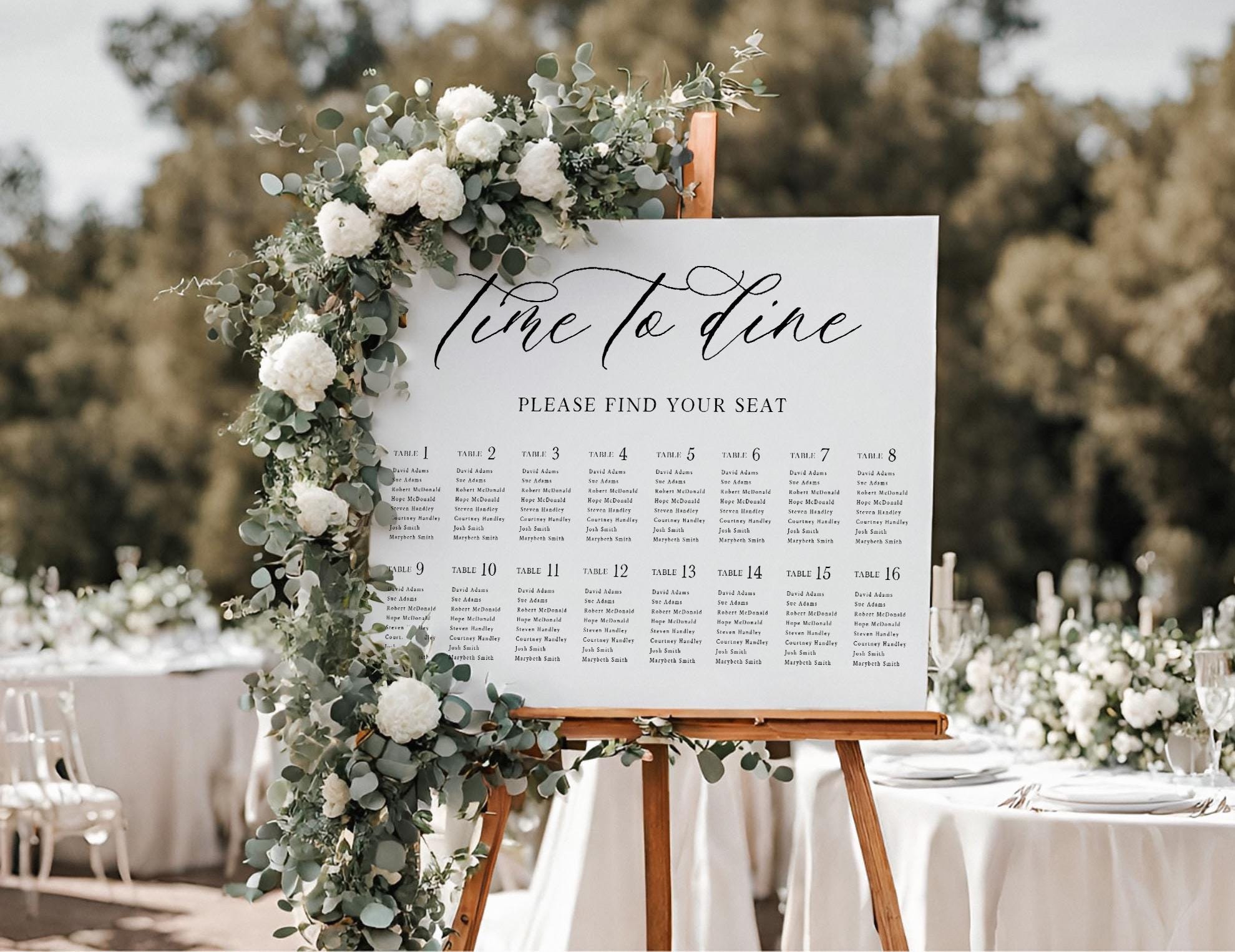 Wedding Seating Chart, Printable Table Seating Chart – GearhoPrint