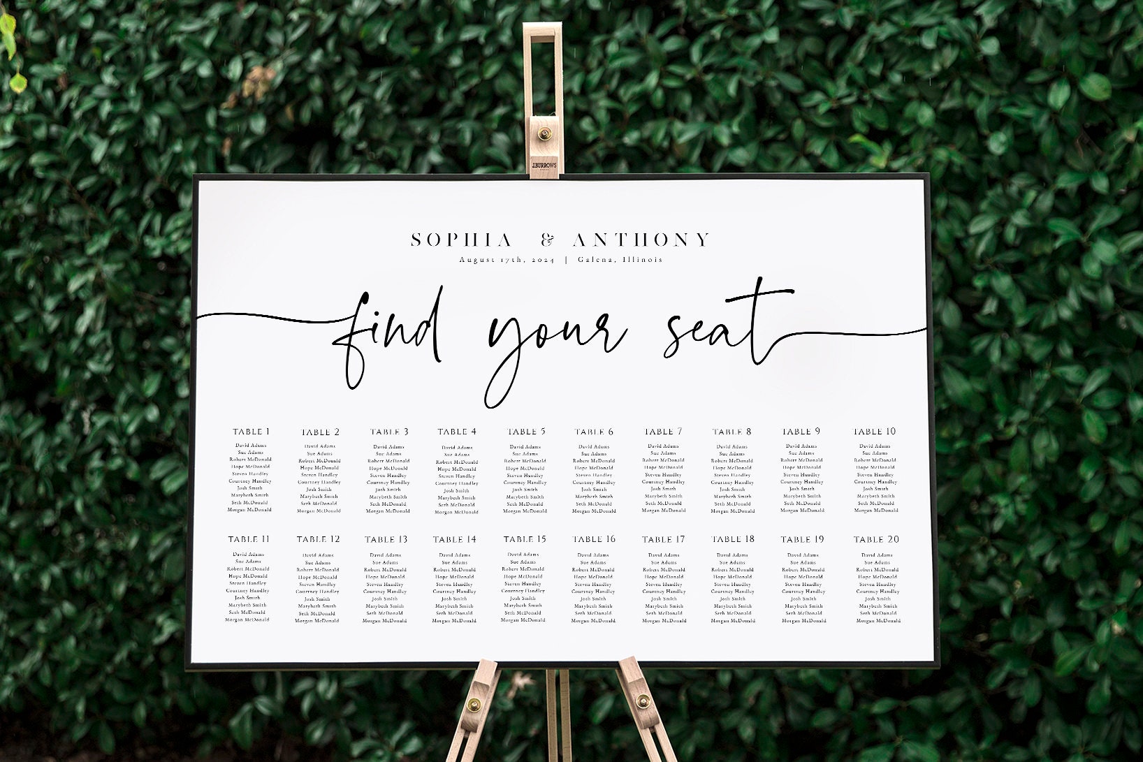 Seating Chart Poster Modern Wedding Seating Poster Find Your - Etsy
