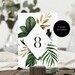 Printable Table Numbers, Tropical Table Numbers, 5x7, 4x6, Table ...
