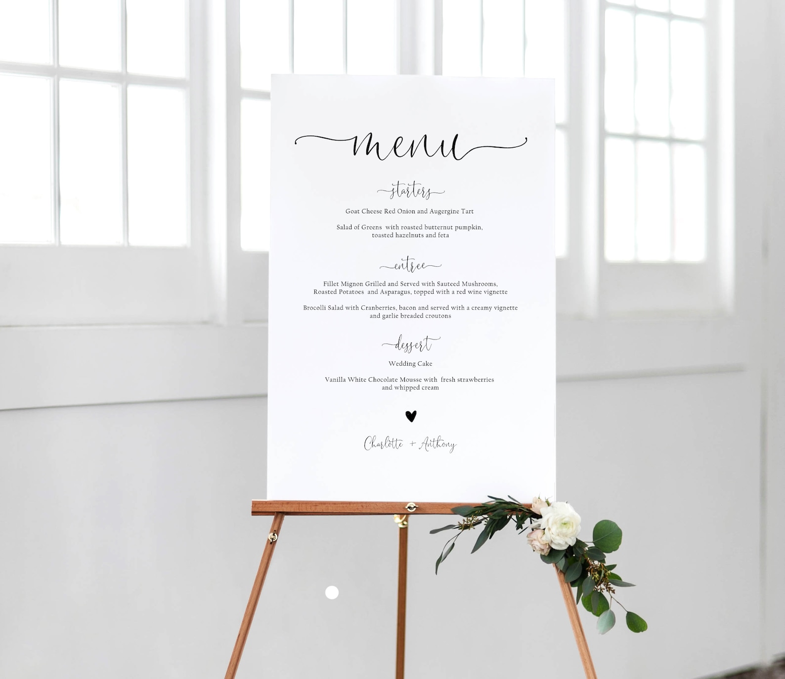 Wedding Menu Sign, Printable Wedding Menu Poster, Calligraphy Wedding ...