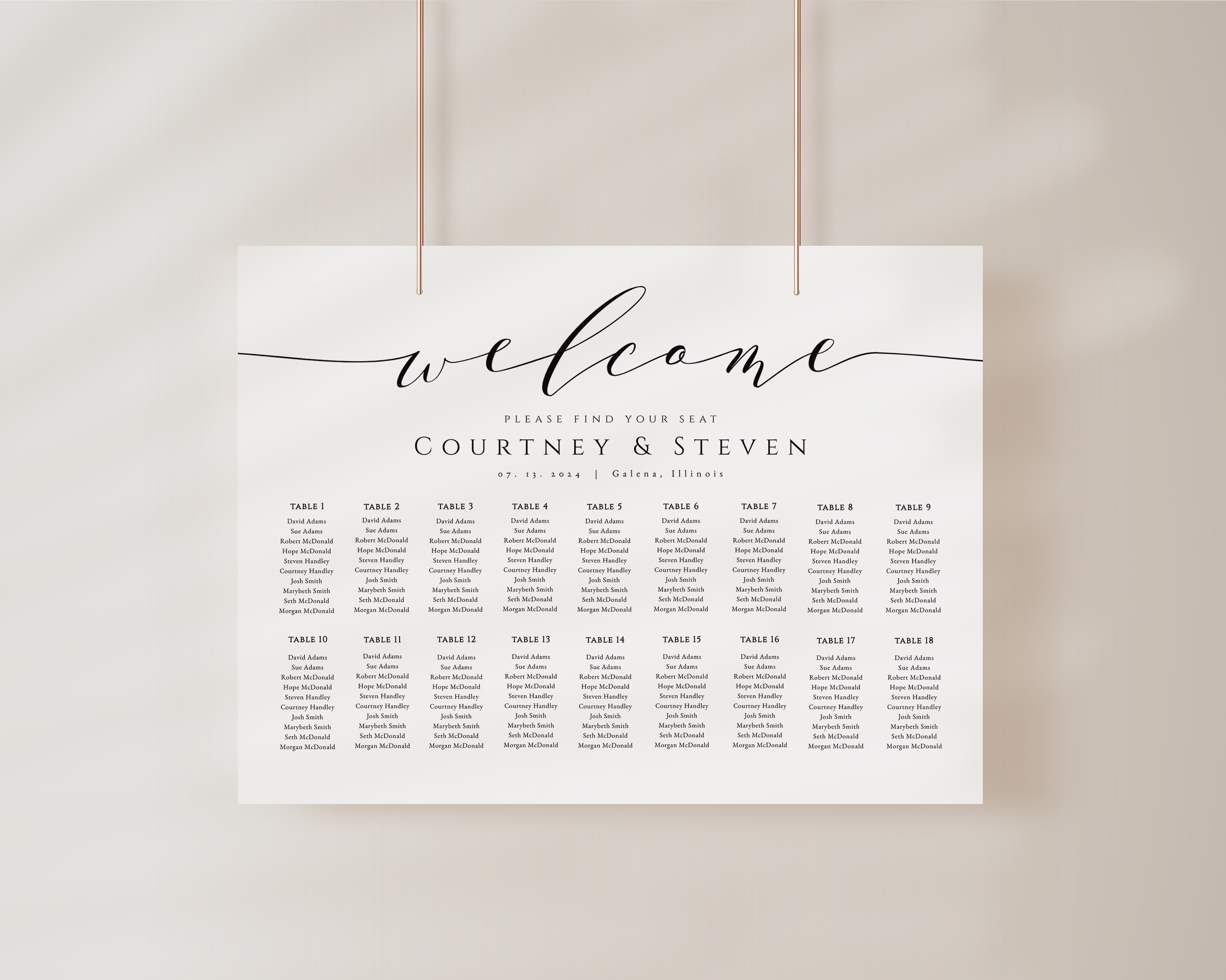 Seating Chart Poster Script Wedding Seating Poster Find Your - Etsy