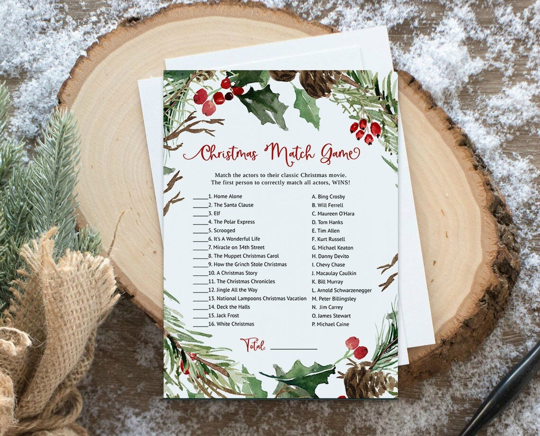 Christmas Matching Game Movies Edition, Christmas Movies Game, Holiday ...