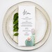 Cactus Menu Card Printable Menu Sign Summer Menu Card - Etsy