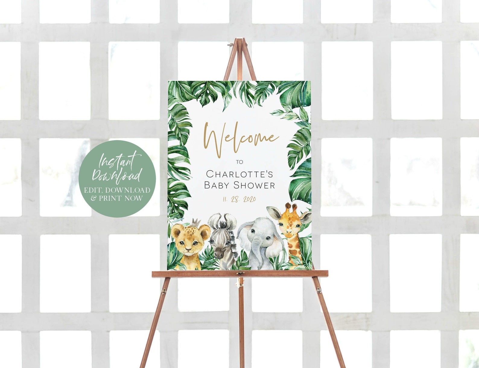 Jungle Welcome Sign Poster Shower Welcome Sign Safari - Etsy