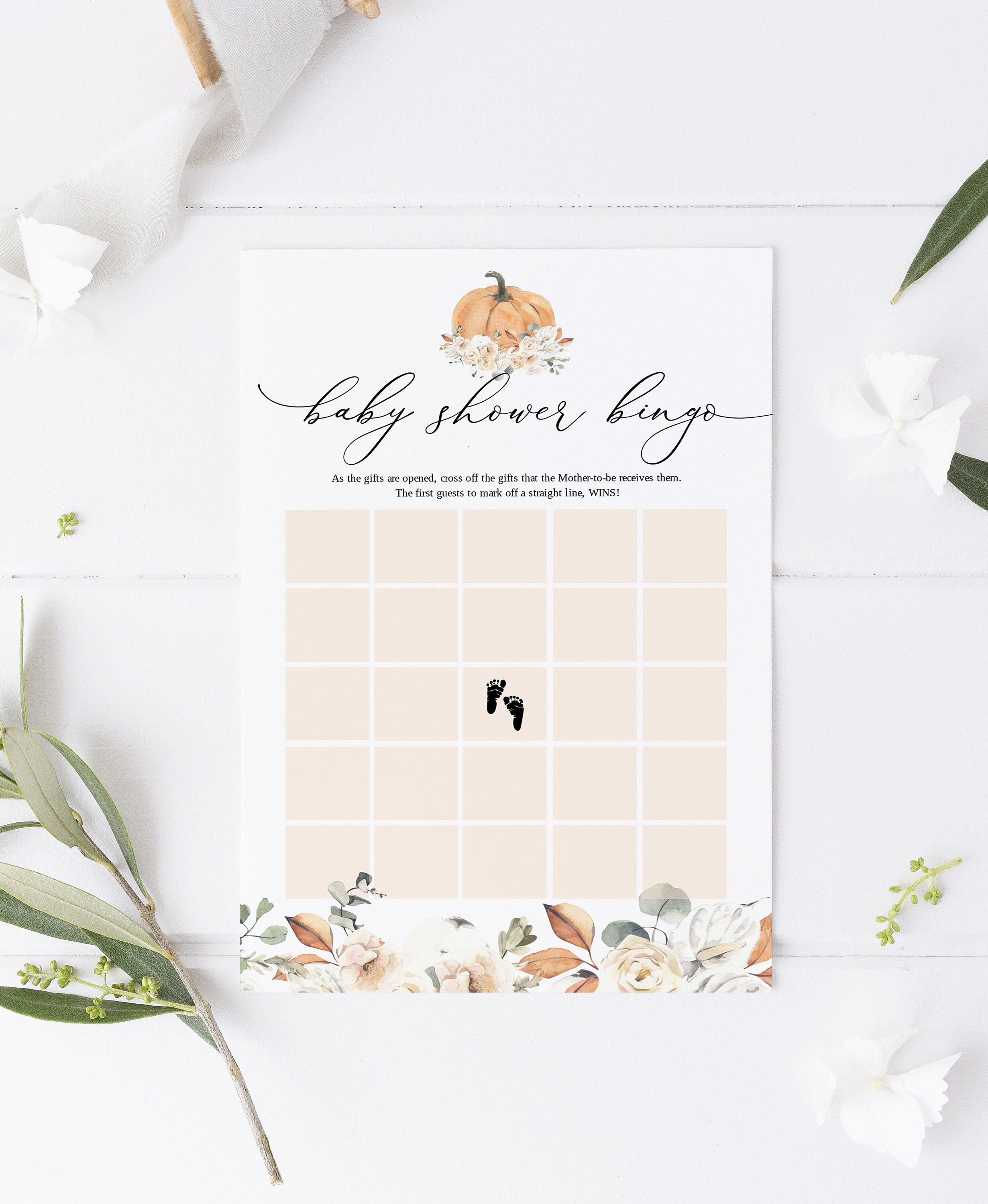 Pumpkin Baby Bingo Fall Baby Shower Game Printable Bingo - Etsy Canada