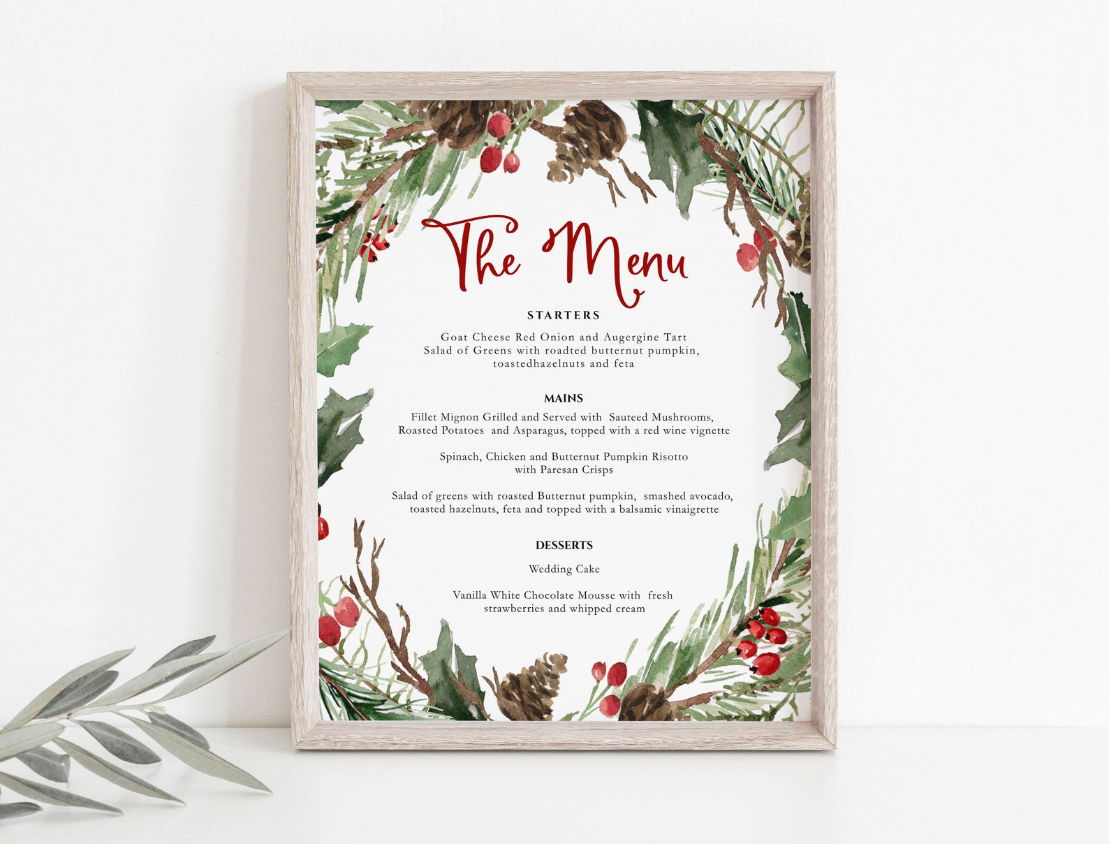 Printable Christmas Menu Christmas Menu Sign Holiday Menu | Etsy