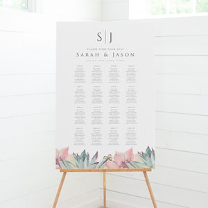 Seating Chart, Succulent Seating Chart, Table Seating Chart, Blush ...