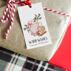 Warm Wishes Tag, Christmas Tag, Hot Cocoa Tag, Holiday Gift Tag ...