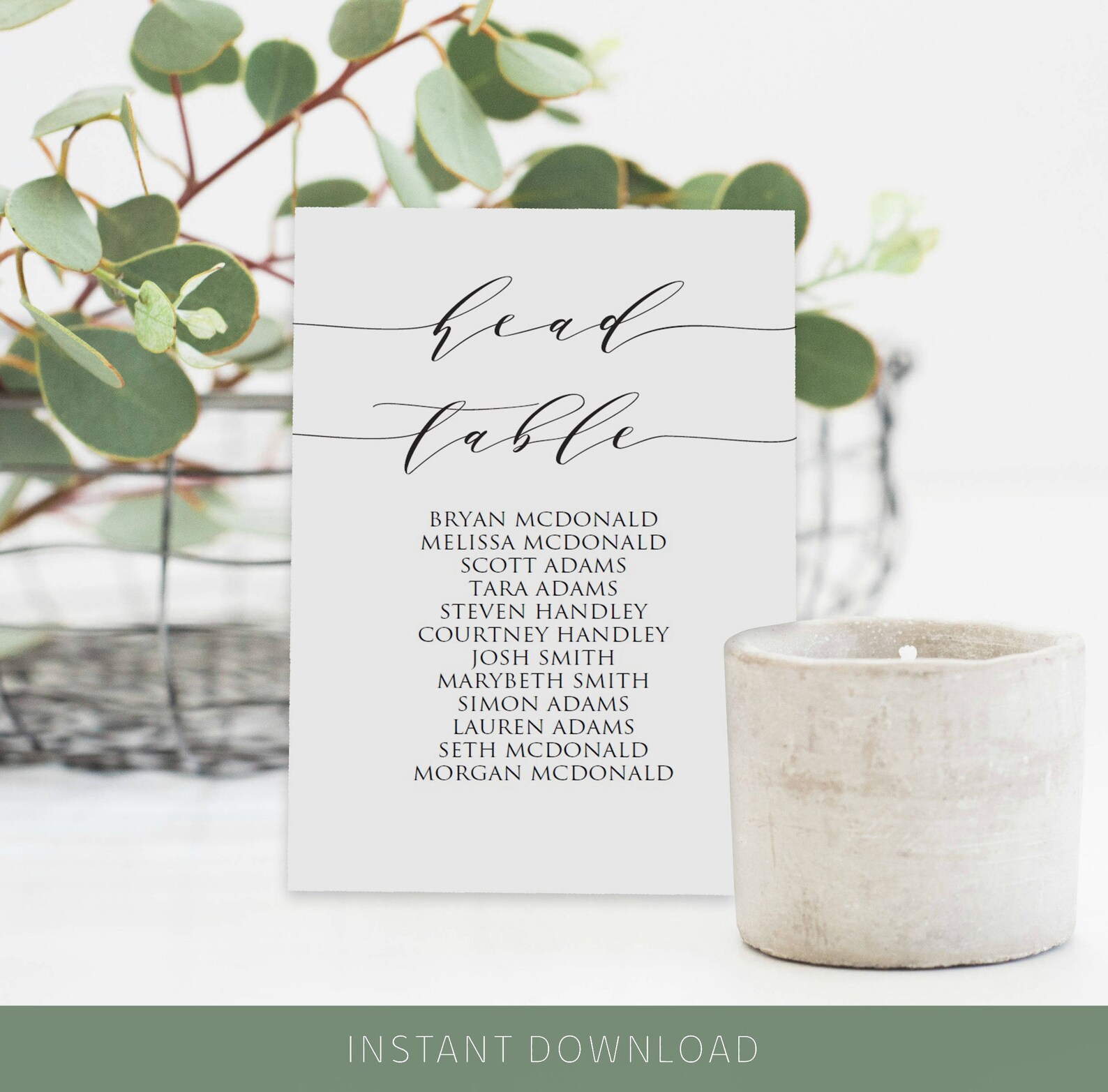 Calligraphy Seating Chart Template Table Seating Chart - Etsy