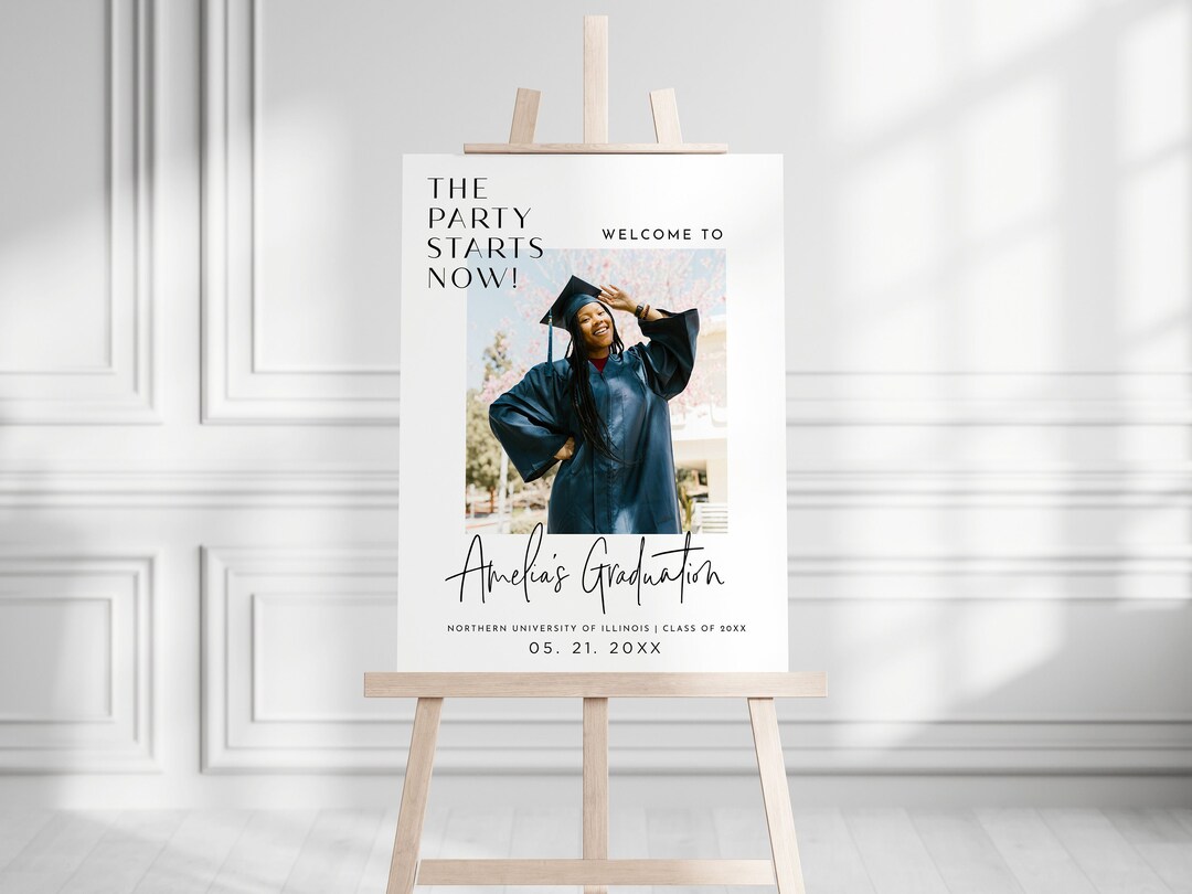Graduation Welcome Sign, Photo Graduation Poster, Minimalist, College ...
