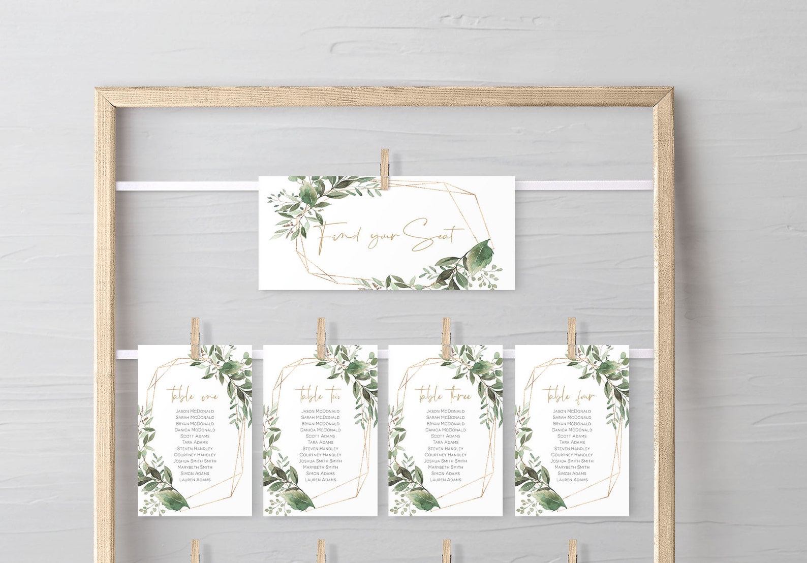 Greenery Seating Chart Cards Seating Chart Wedding | Etsy