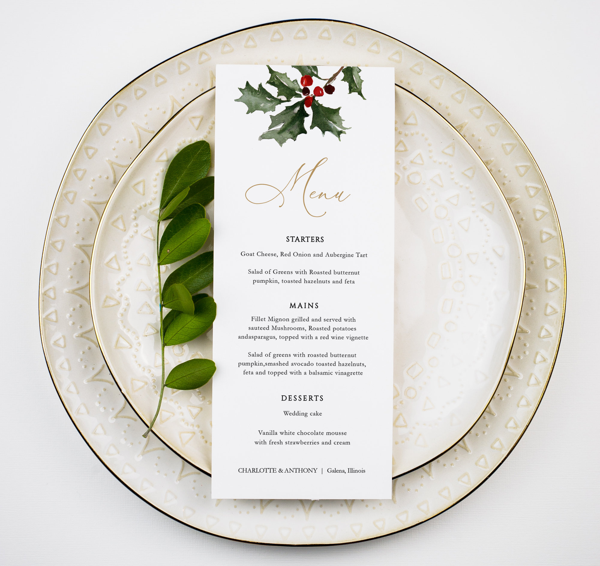 Christmas Menu Card Holiday Menu Template Instant Download | Etsy