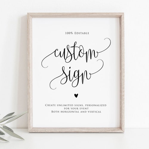 Editable Custom Wedding Sign Template Script Wedding Sign - Etsy