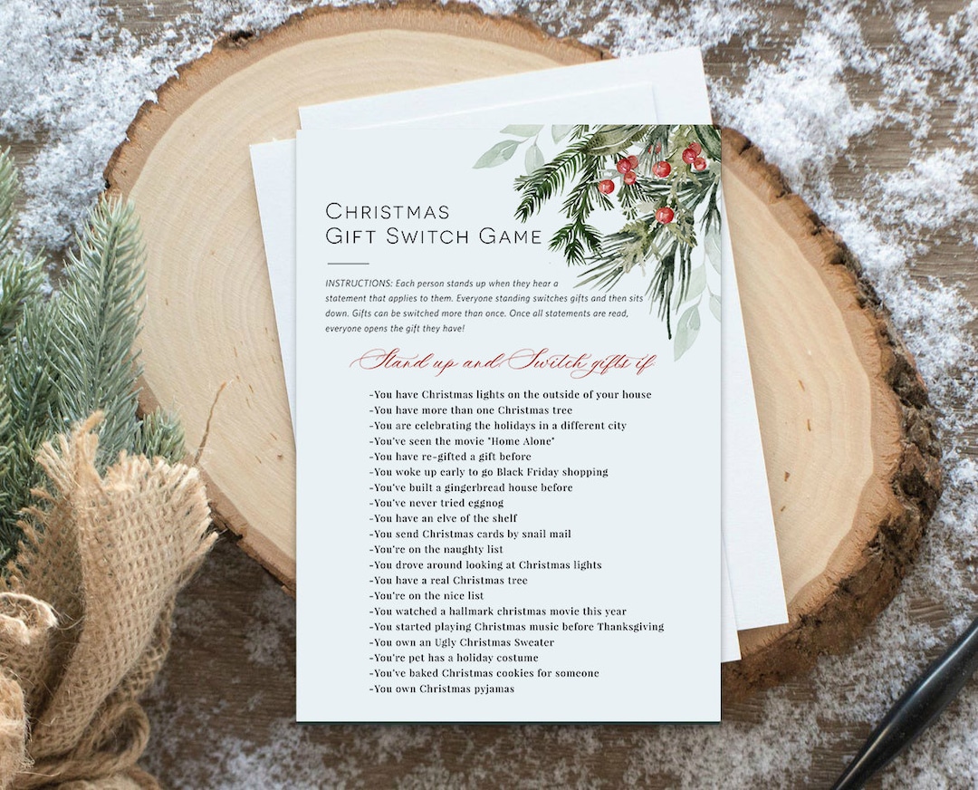 Santa Switch Gift Exchange Game, Secret Santa Game, Santa Switch Game ...