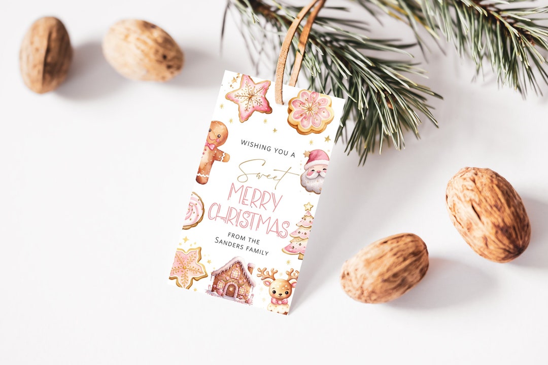 A Sweet Christmas Tag, Editable Cookie Christmas Tag, Gift Tag Template ...