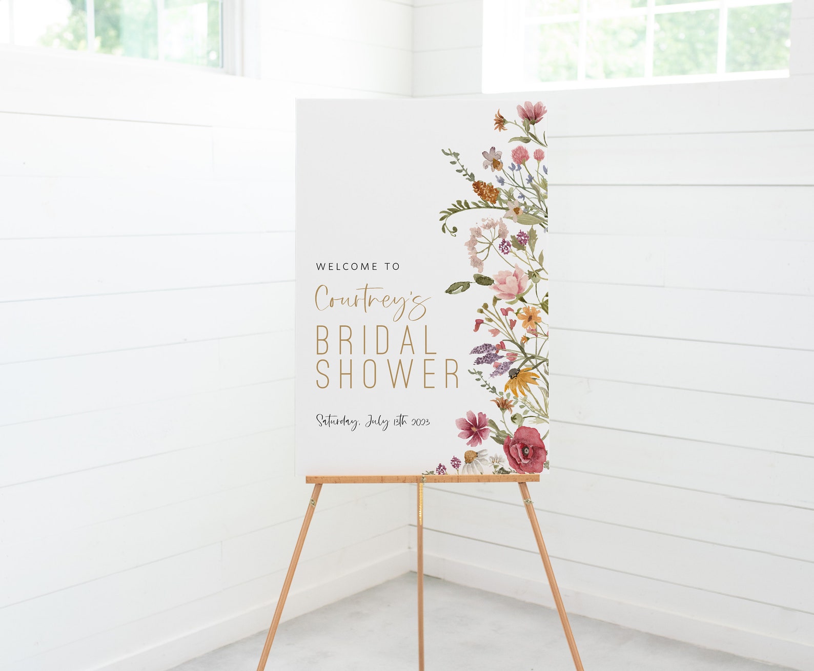 Wildflower Welcome Sign Poster, Shower Welcome Sign, Floral Welcome ...