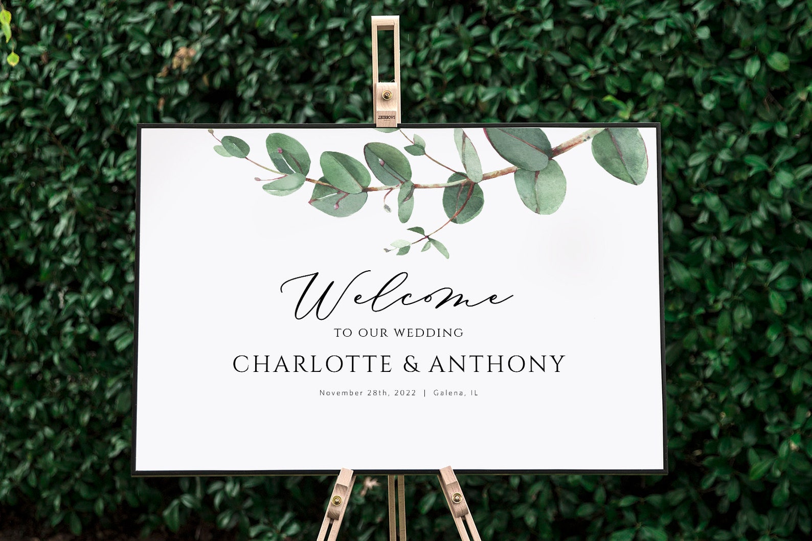 Wedding Welcome Sign Eucalyptus Welcome Poster Templett | Etsy