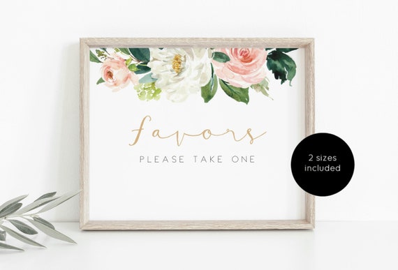 Favor Sign Printable Favor Sign Template Pink Shower Favors | Etsy