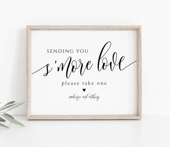 Sending You Smore Love Sign Wedding Smores Sign Printable | Etsy