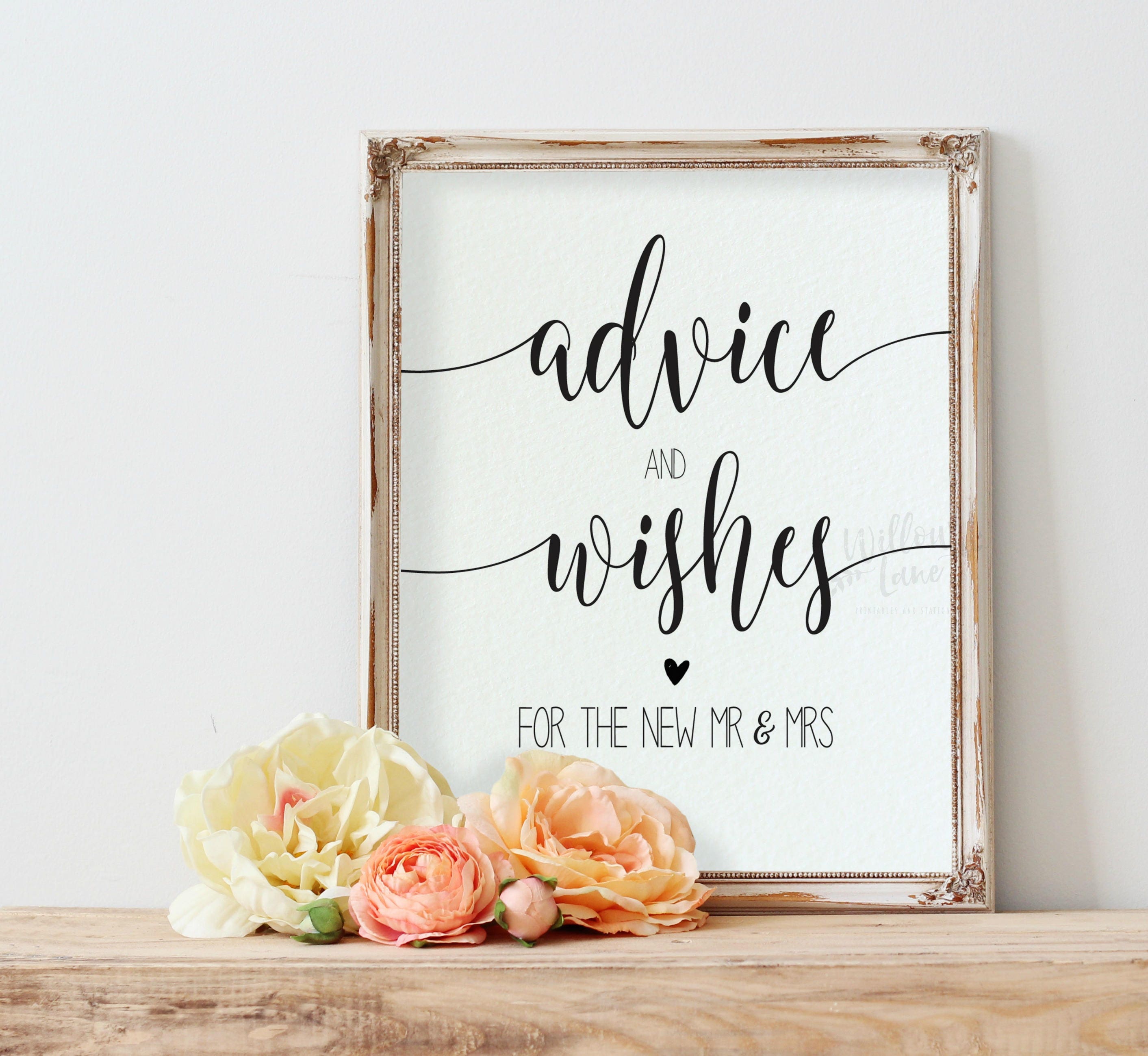 Wedding Advice Sign Template Printable Advice Cards Wedding Etsy
