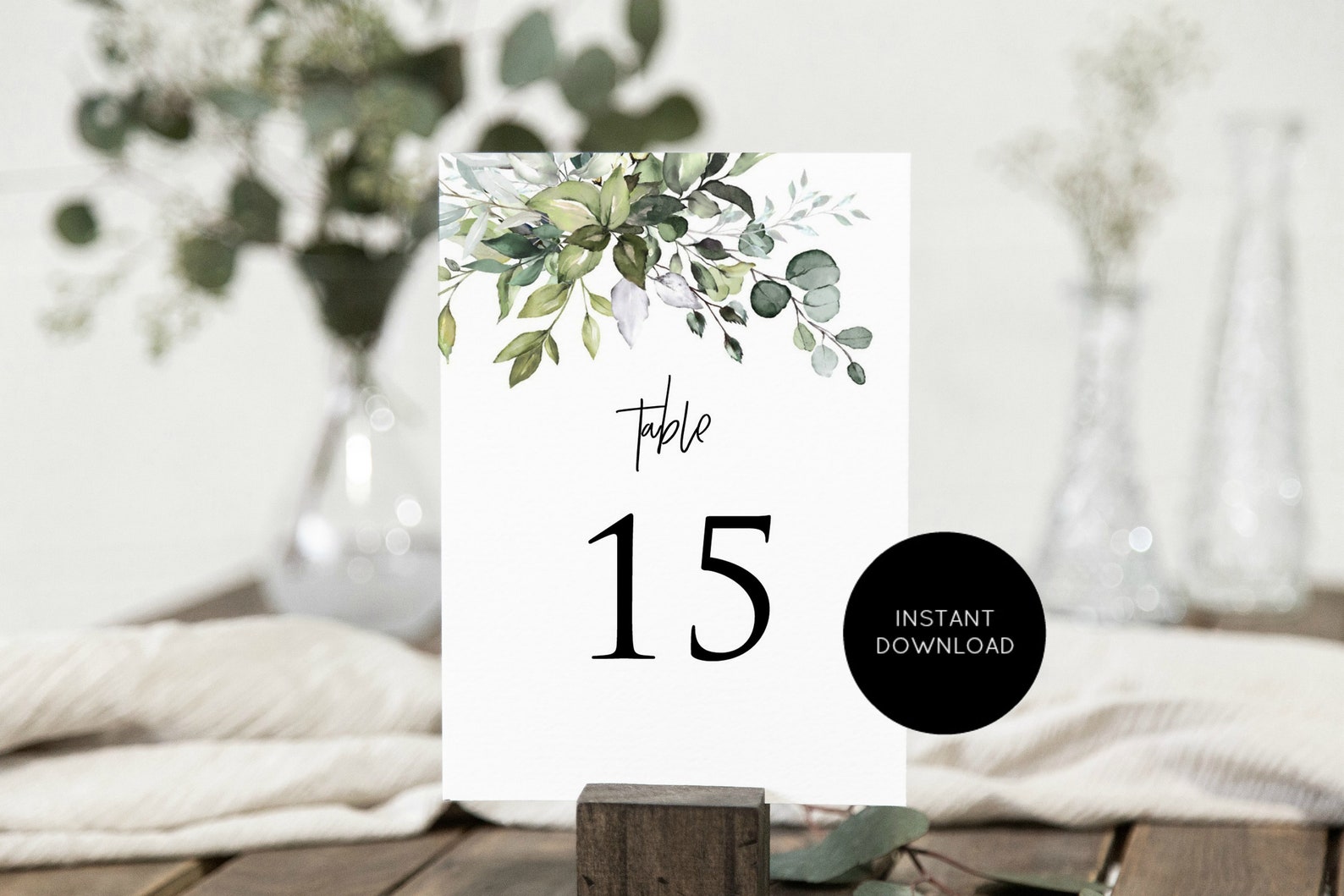 Printable Table Numbers Greenery Table Numbers 5x7 4x6 | Etsy
