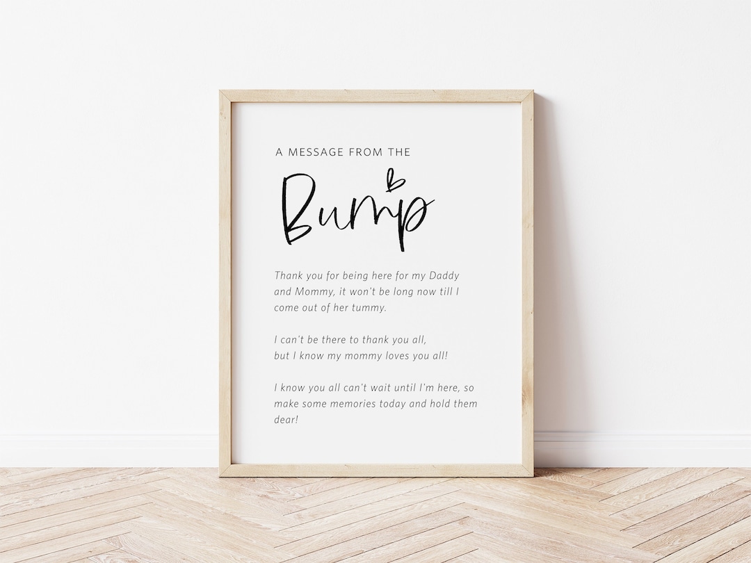 Message From the Bump, Modern Baby Shower Sign, Baby Message Sign ...