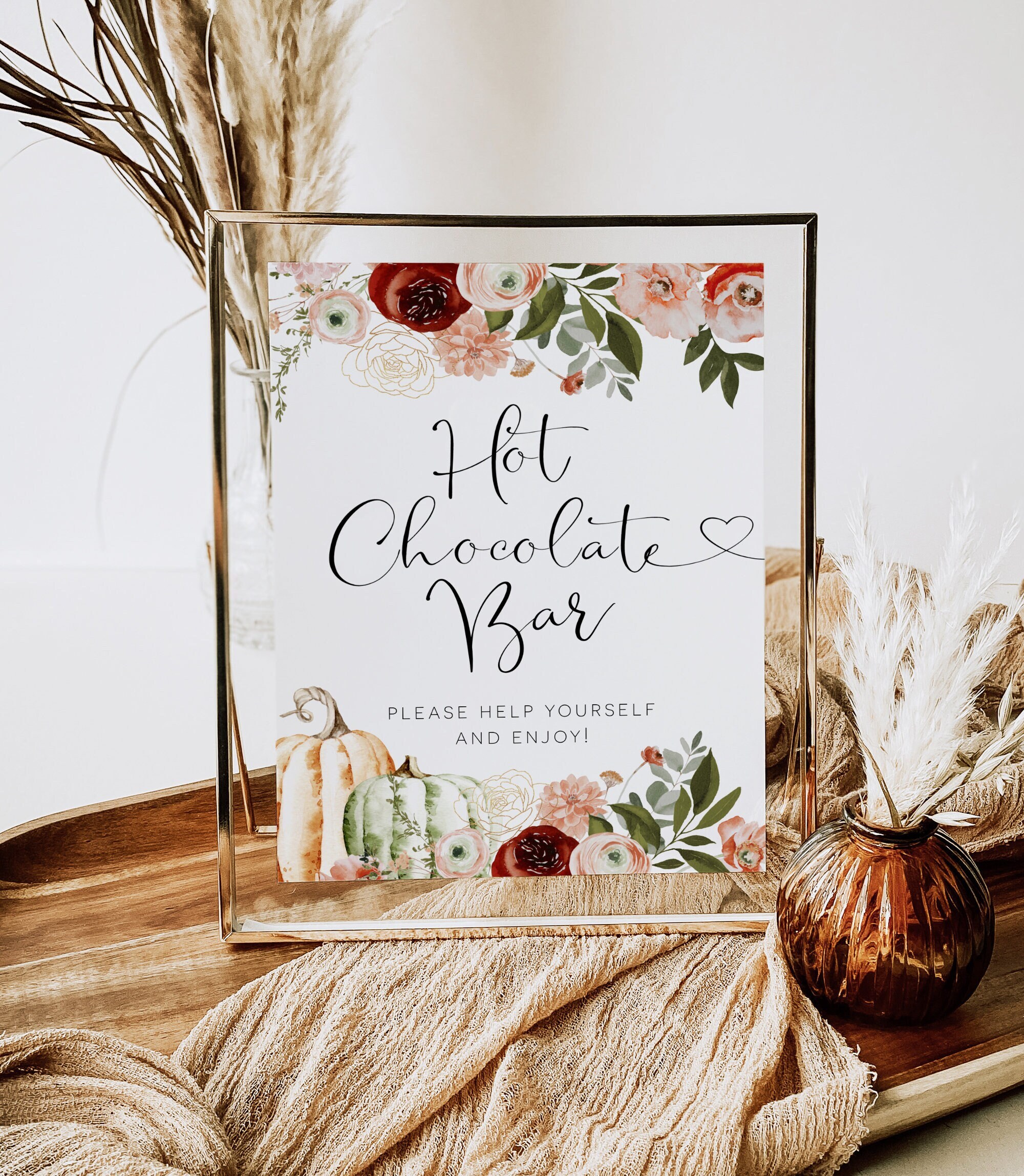 Hot Chocolate Bar Sign Printable Hot Chocolate Bar Sign Fall | Etsy