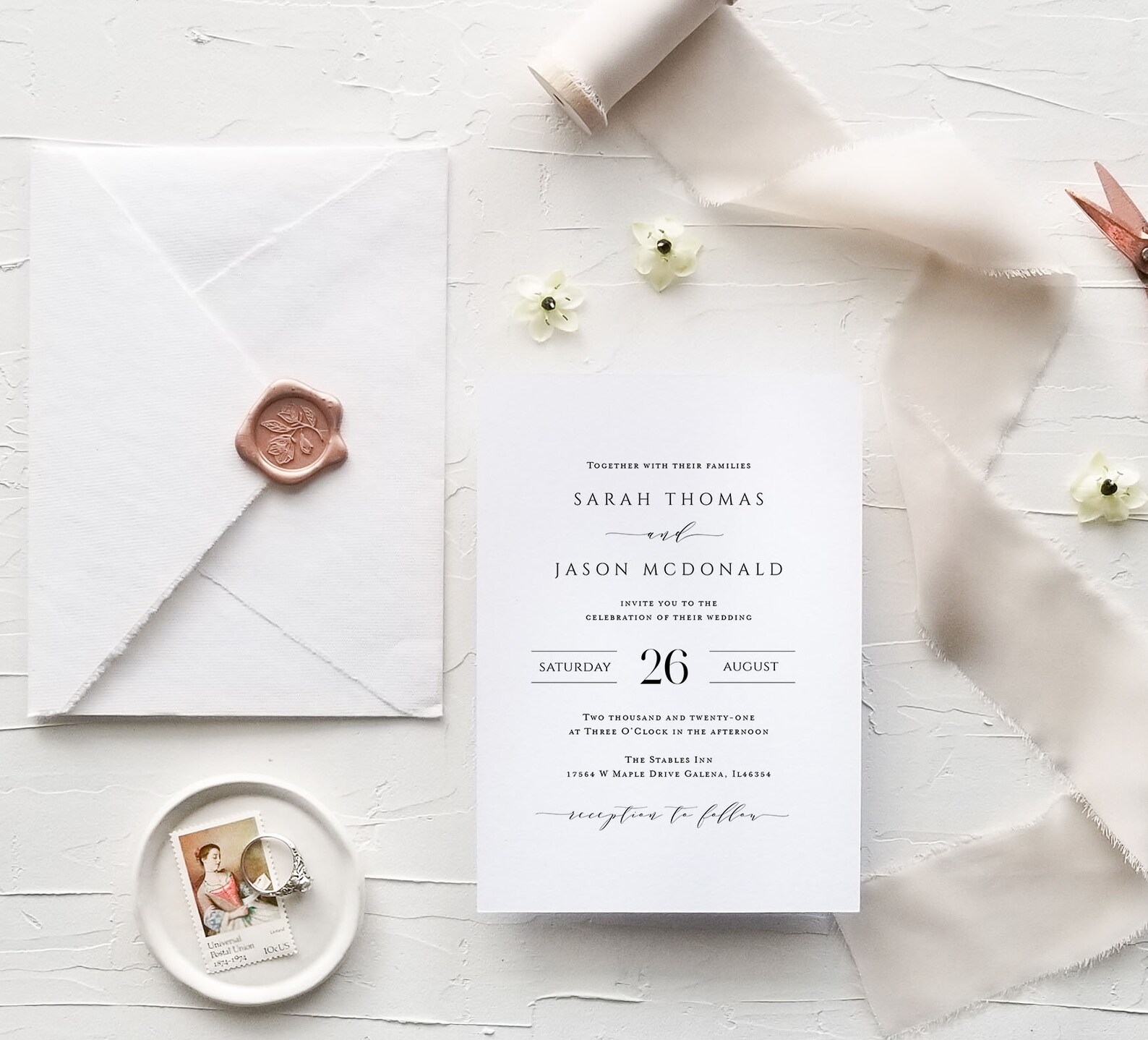 Script Wedding Invitation Calligraphy Wedding Invitation - Etsy