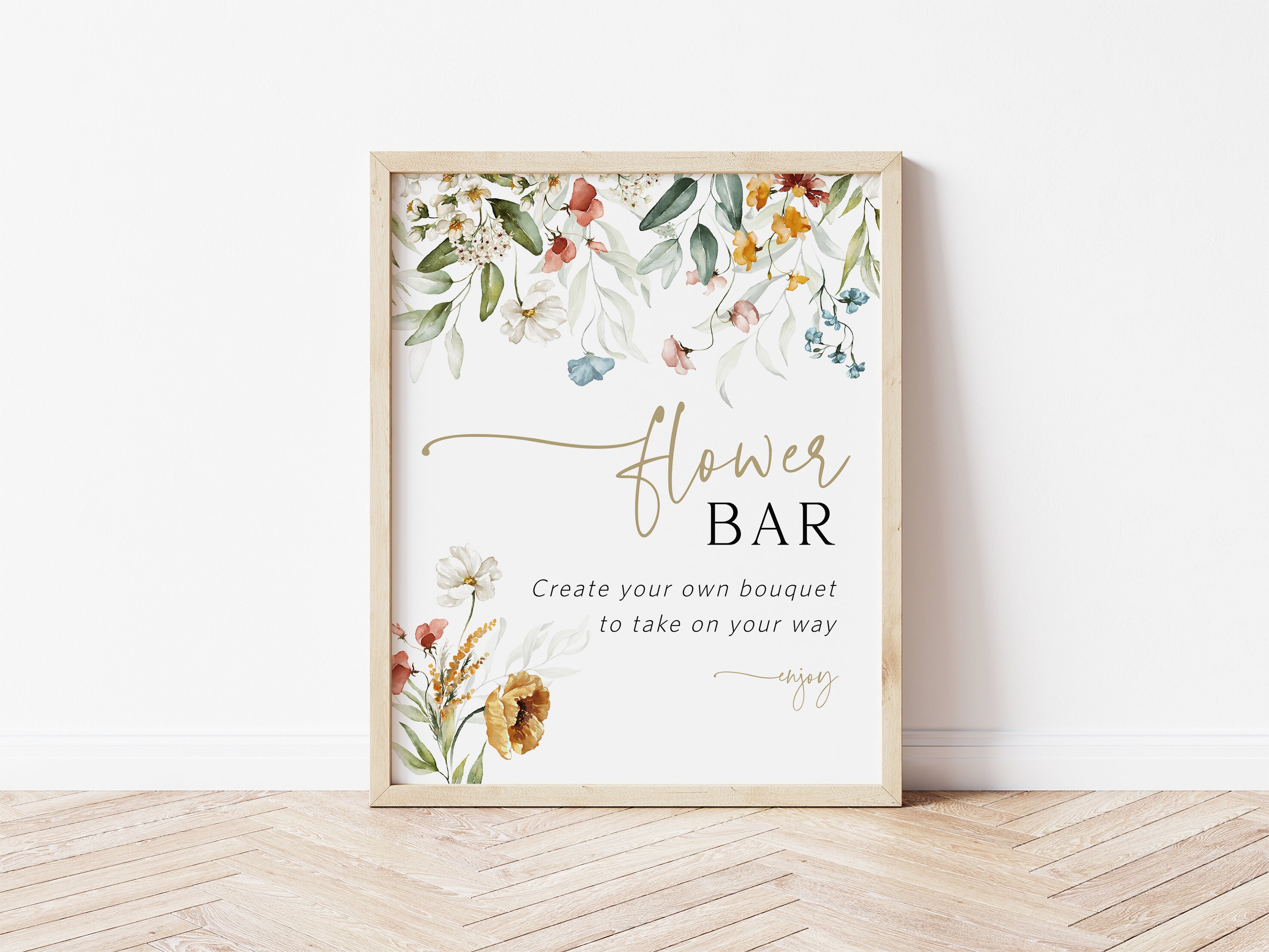 Wildflower Flower Bar Sign Bouquet Bar Sign Make a Bouquet - Etsy
