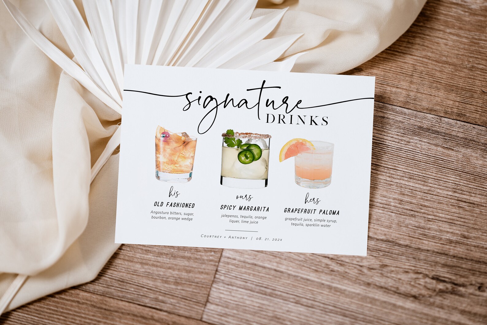 Signature Drinks Sign Template Editable Signature Drinks - Etsy