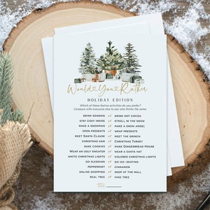 Christmas Edition Would You Rather, Holiday Party Game, Printable Would ...
