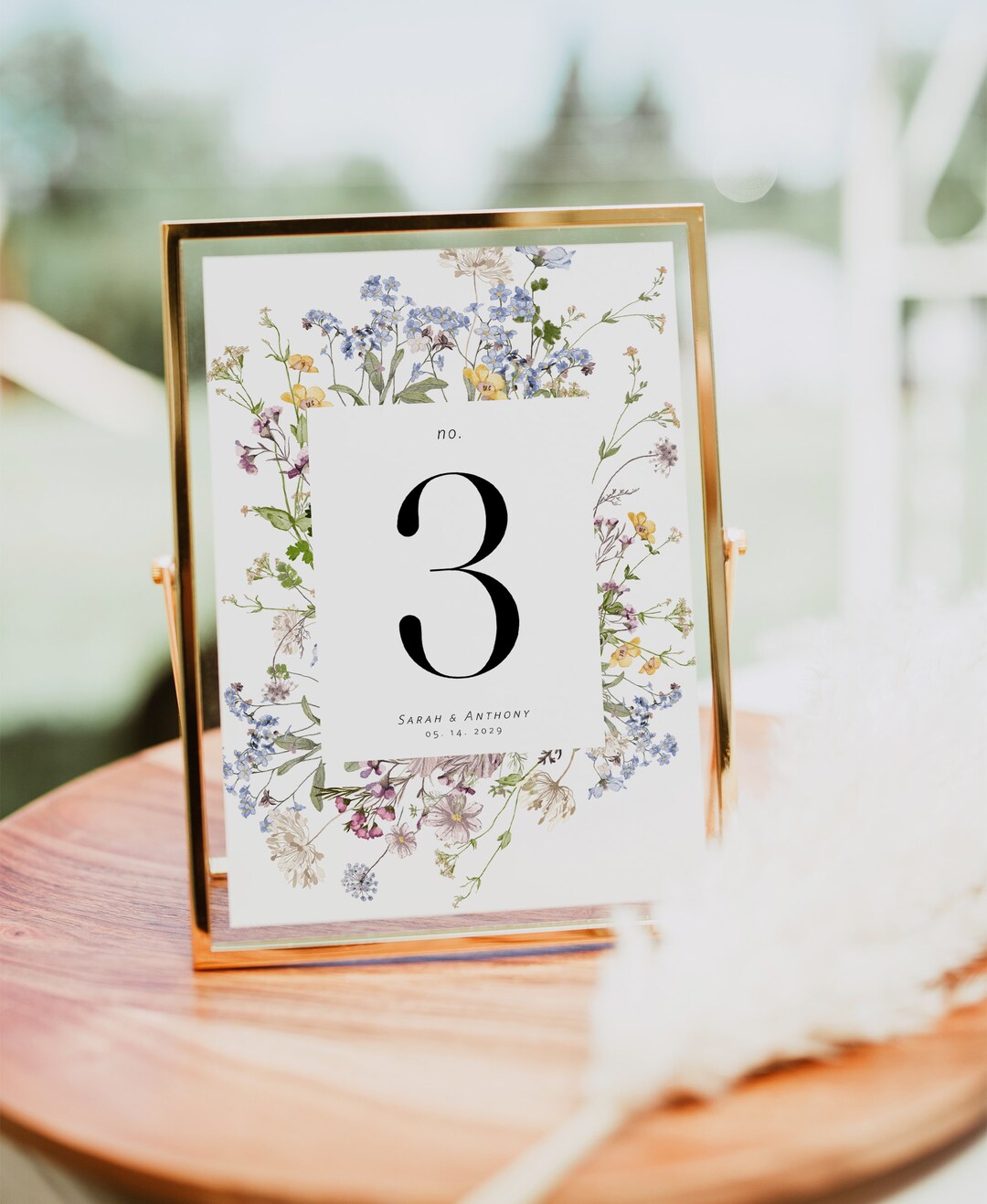 Wildflower Wedding Table Numbers, Floral Table Numbers, Templett Table ...
