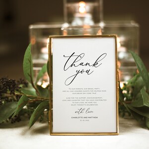 Script Wedding Thank You Note, Printable Thank You Card Template ...