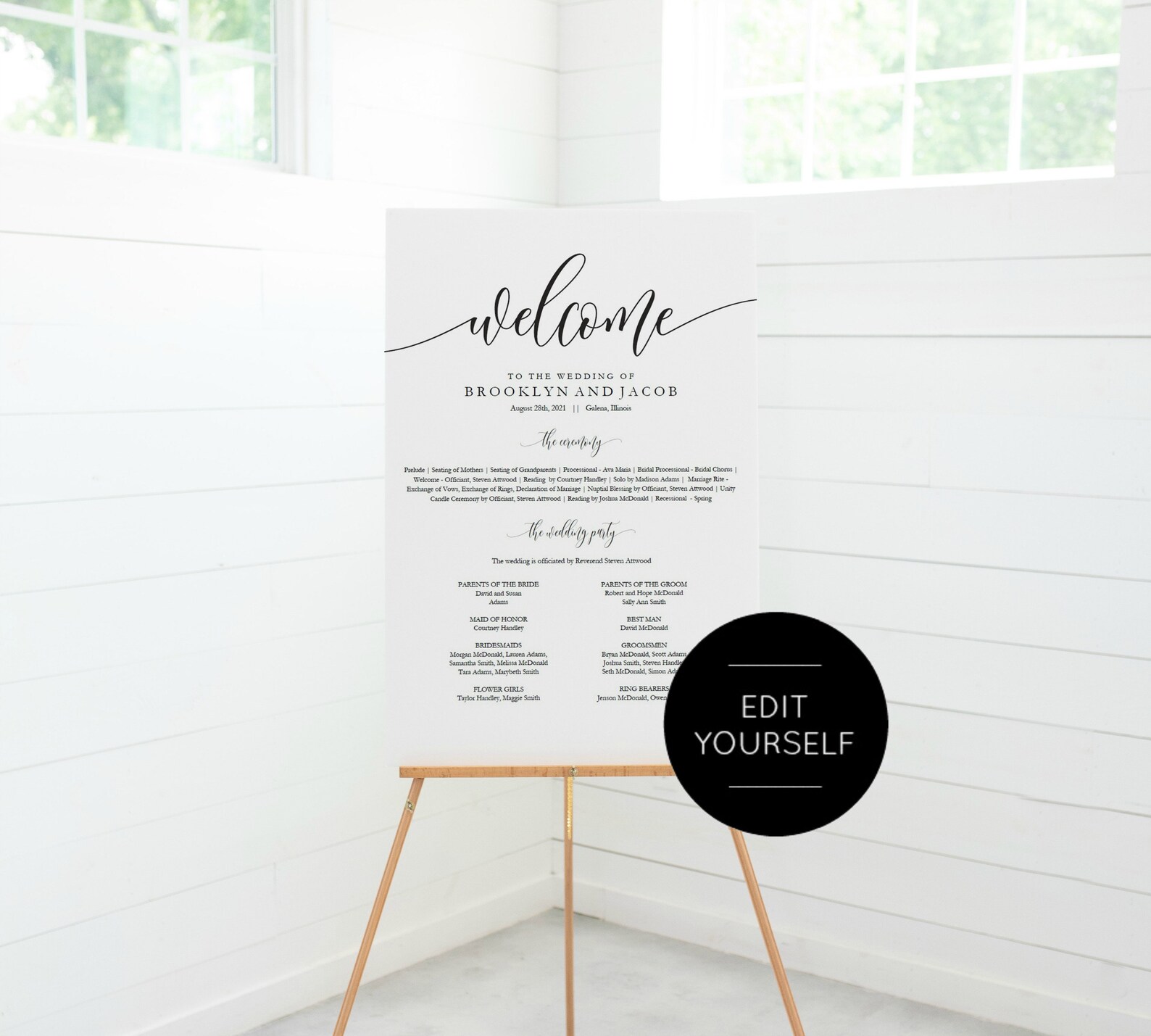 Wedding Welcome Program Poster Wedding Program Poster - Etsy