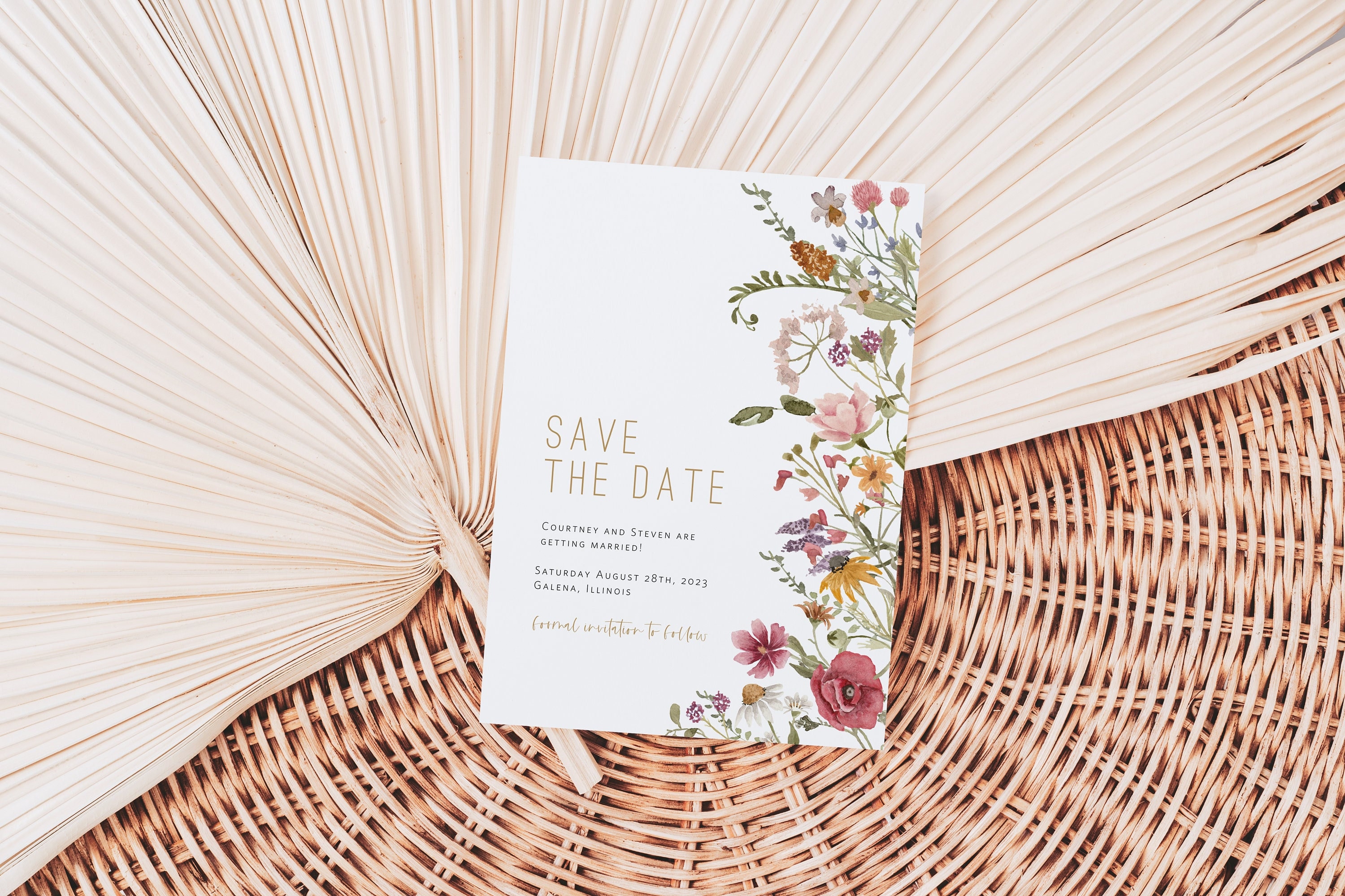 Wildflower Save the Date Floral Wedding Save-the-date - Etsy