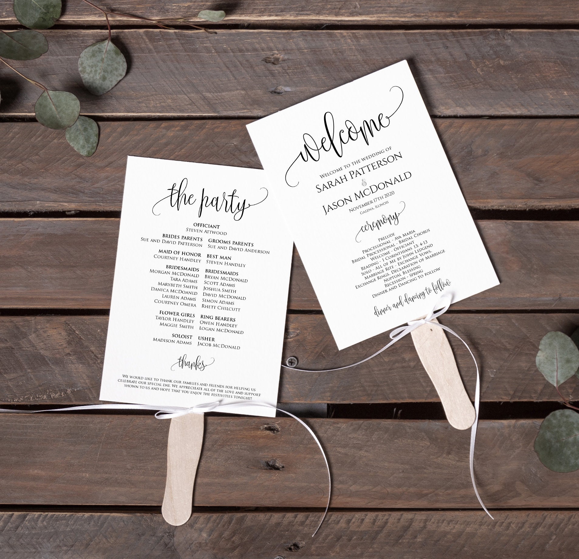 Rustic Wedding Program Printable Wedding Ceremony Program | Etsy