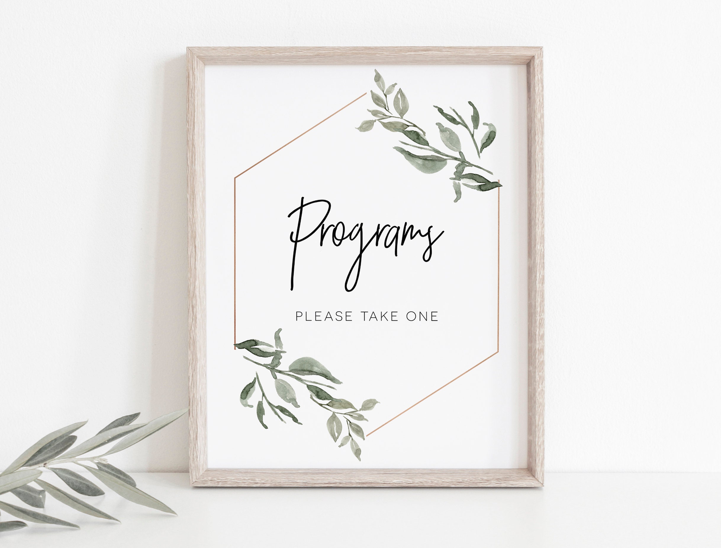 Programs Sign Printable Wedding Programs Sign Modern - Etsy