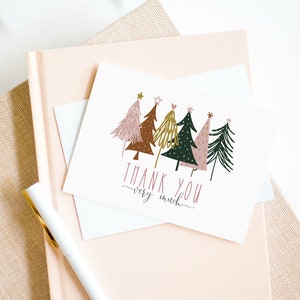 Christmas Thank You Card Template, Thank You Card Printable, Thank You ...