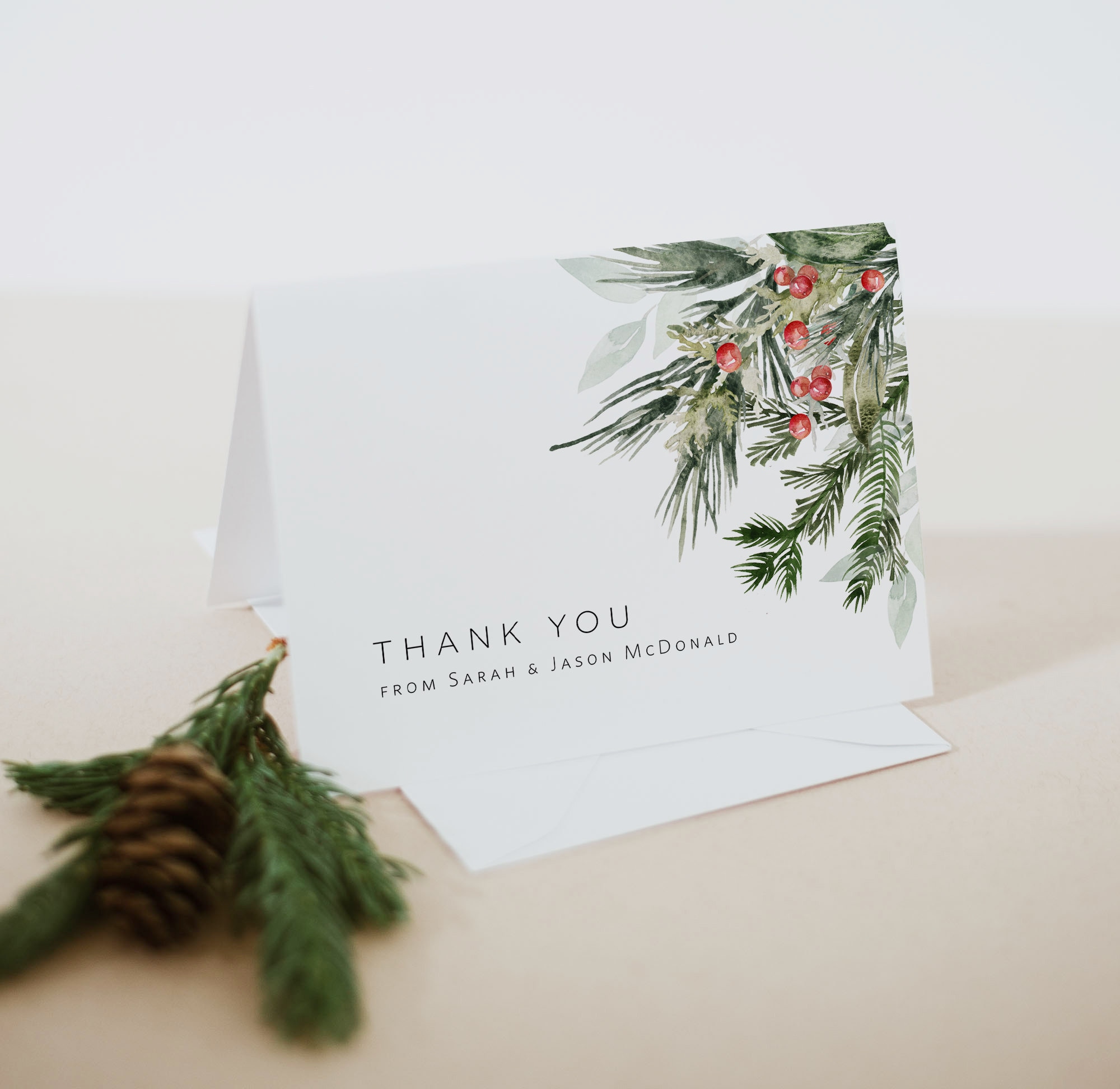 Christmas Thank You Card Template Thank You Card Printable - Etsy