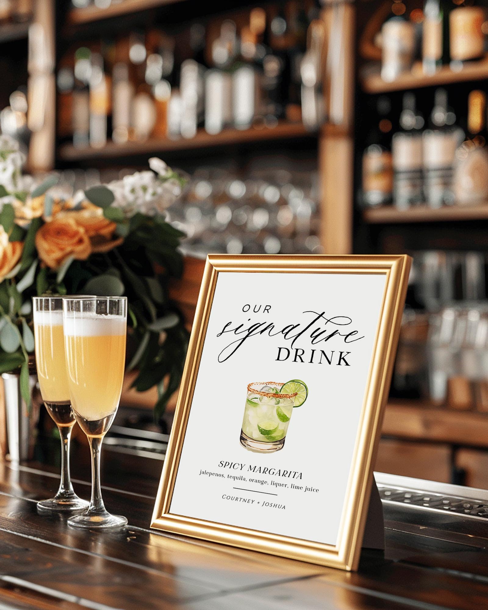 Signature Drink Sign Template, Editable Signature Drinks, Single ...