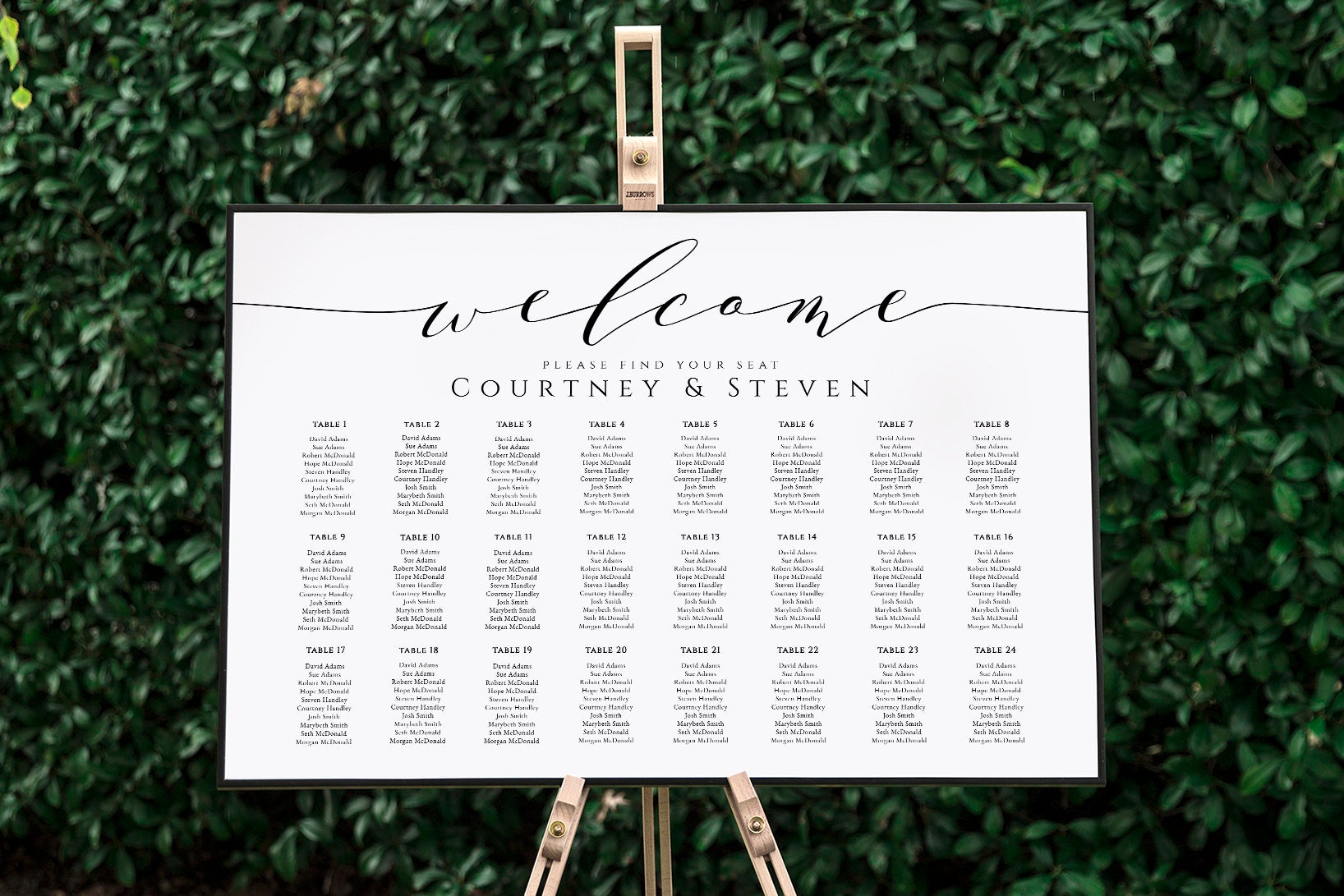 Seating Chart Poster Calligraphy Seating Poster Script Find - Etsy
