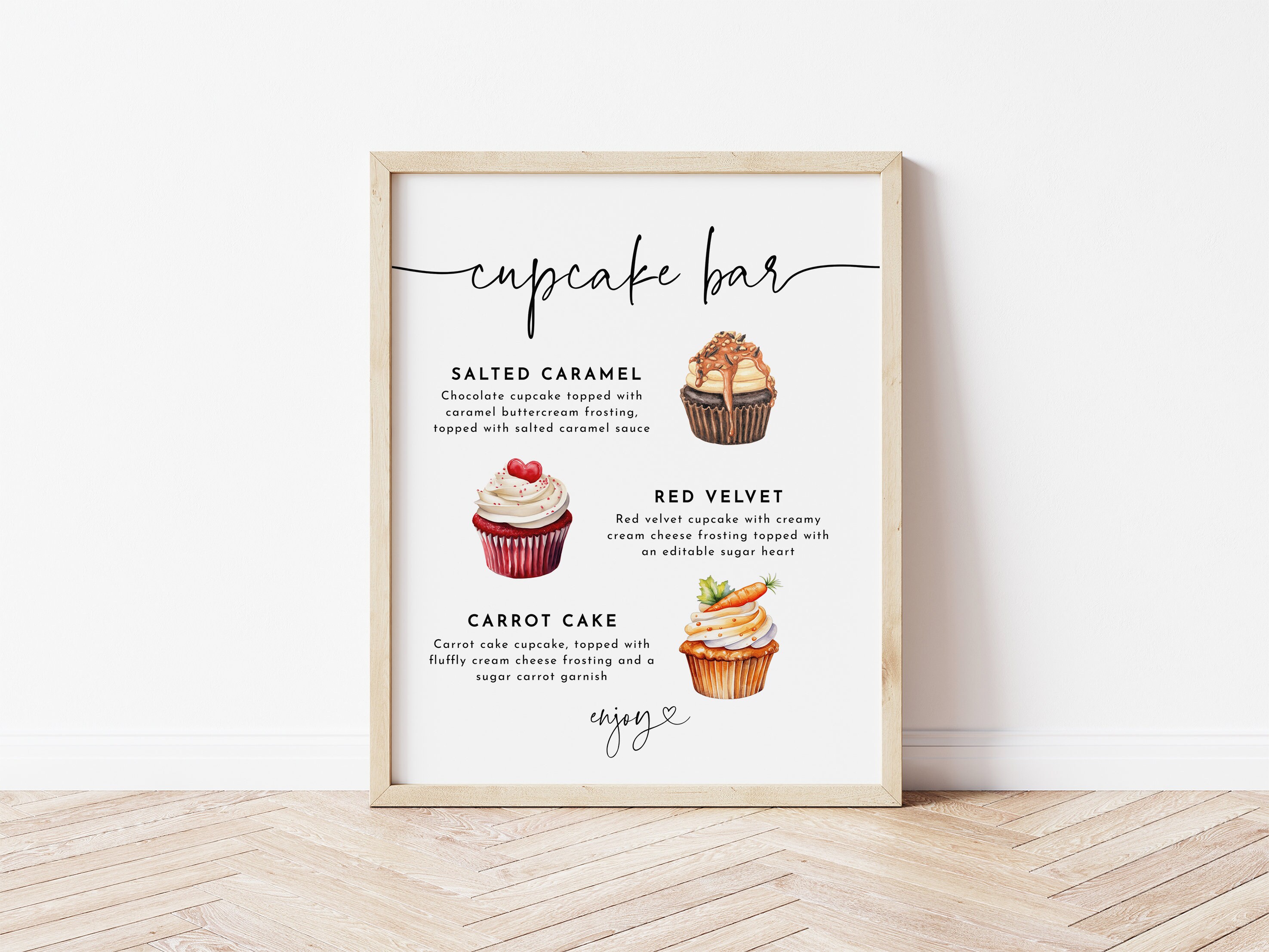 Cupcake Menu Sign, Editable Wedding Cupcake Sign Template, Wedding ...