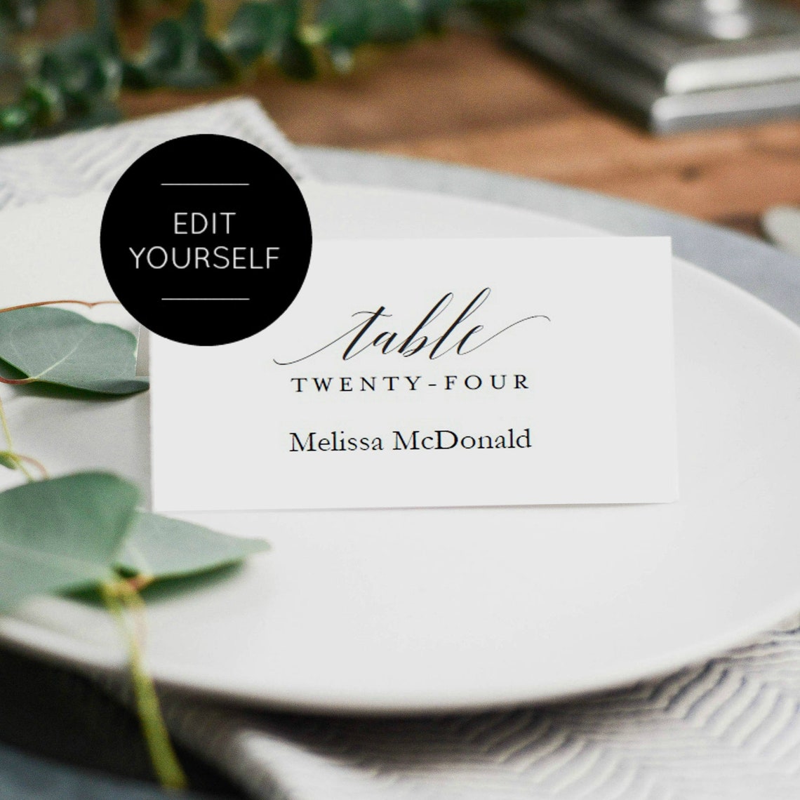 Wedding Place Card Template Place Card Printable Calligraphy | Etsy