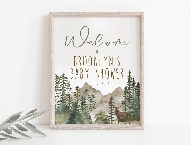Mountain Welcome Sign Poster Shower Welcome Sign Forest - Etsy
