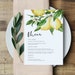 Lemon Menu Card Citrus Menu Printable Templett Menu Menu - Etsy