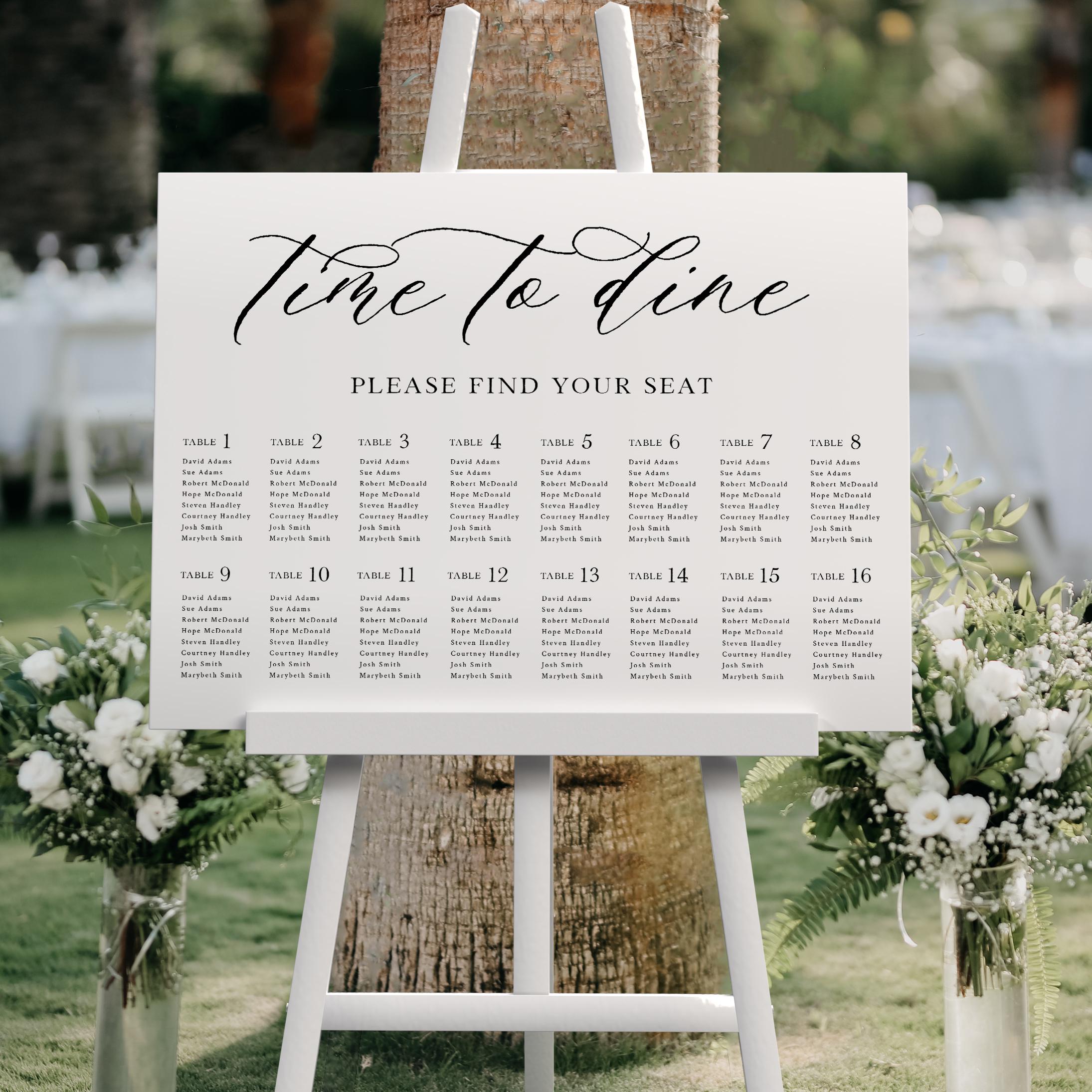 Wedding Seating Chart, Printable Table Seating Chart – GearhoPrint