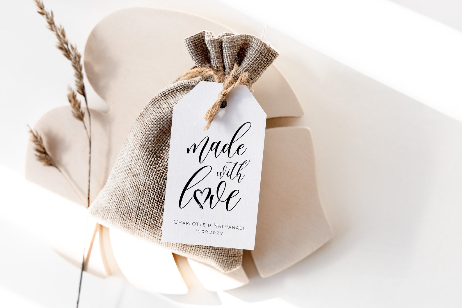 Wedding Favor Tag Template Made With Love Tag Printable - Etsy