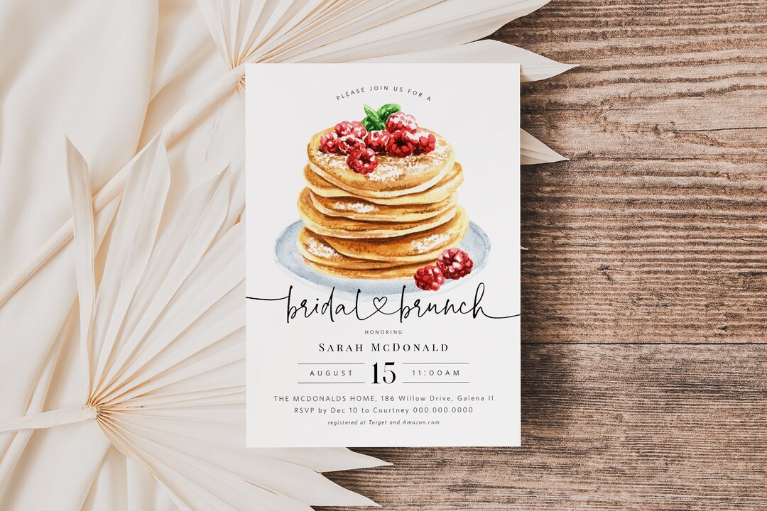 Pancake Bridal Brunch Invitation, Wedding Brunch Invite, Bridal Shower ...