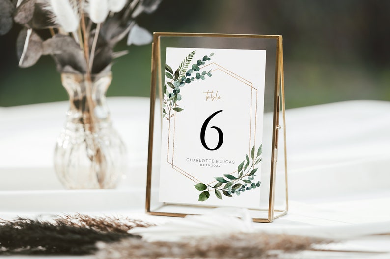 Printable Table Numbers Greenery Table Numbers 5x7 4x6 | Etsy