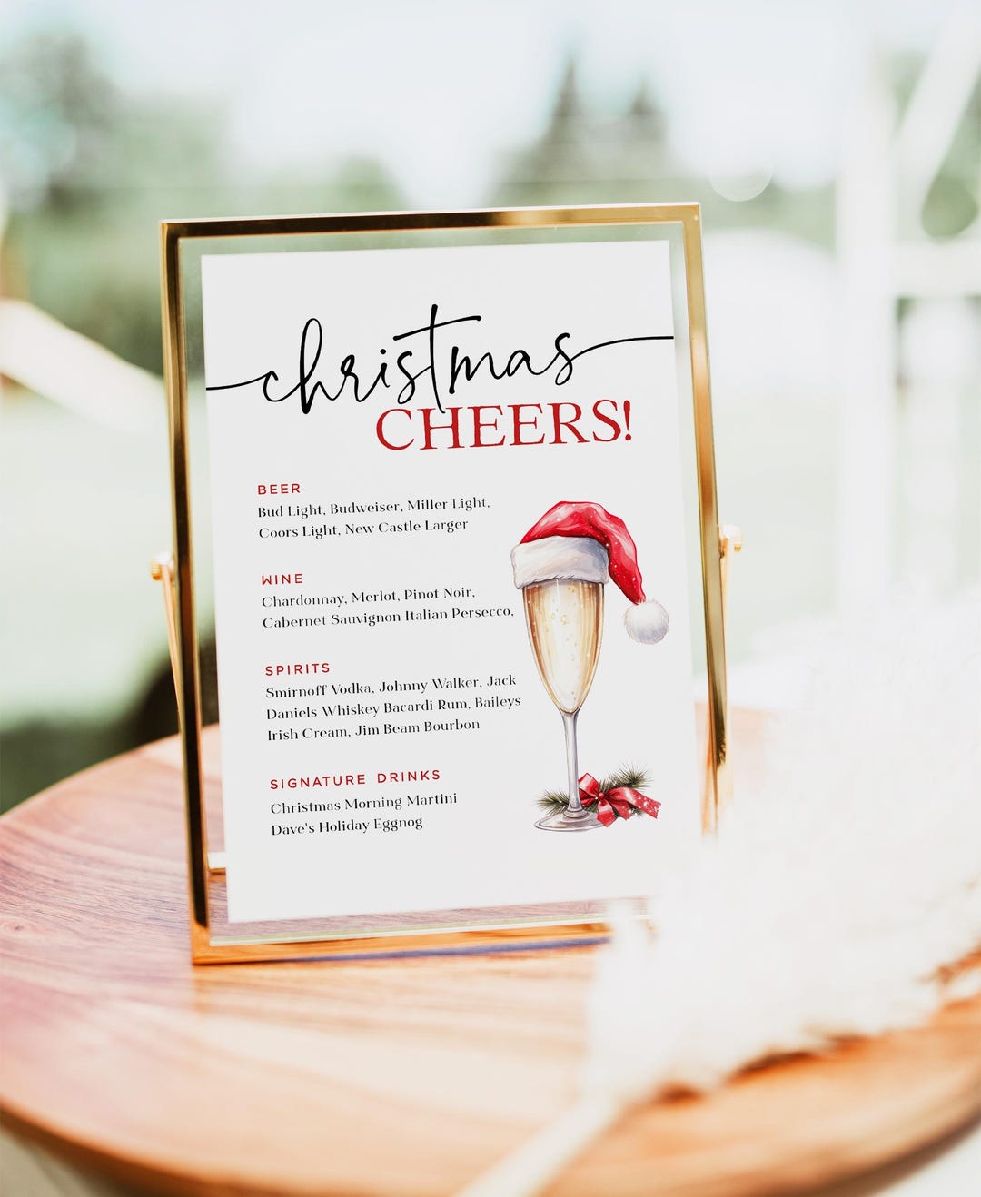 Christmas Bar Menu, Christmas Cheers Bar Sign, Editable Holiday Bar ...